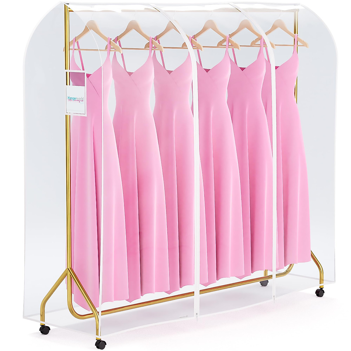 HANGERWORLD 6ft Clothes Garment Rack Cover for Open Closet Clear Showerproof COVER ONLY (72"x24")