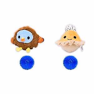 Flourish Pets 2 in 1 Multi-Layer Chew Toy for Active Dogs | Non-Toxic BPA Free Double Stitched Soft Fabric Exterior Dog Toys | Long-Lasting Dog Plush Toys – Turkey + Pumpkin (4”)