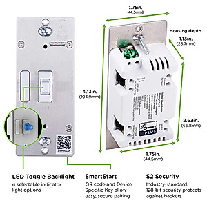 Enbrighten Z-Wave Plus Smart Light Dimmer with QuickFit and SimpleWire, 3-Way Ready, Compatible with Alexa, Google Assistant, ZWave Hub & Neutral Wire Required, Toggle, 46204