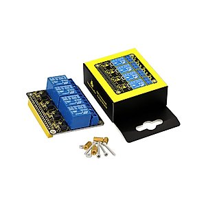 KEYESTUDIO 5V DCAC 4-Channel Relay Hat Shield for Raspberry Pi 4/A+/B+/Pi 2 Model B/Pi 3 Model B