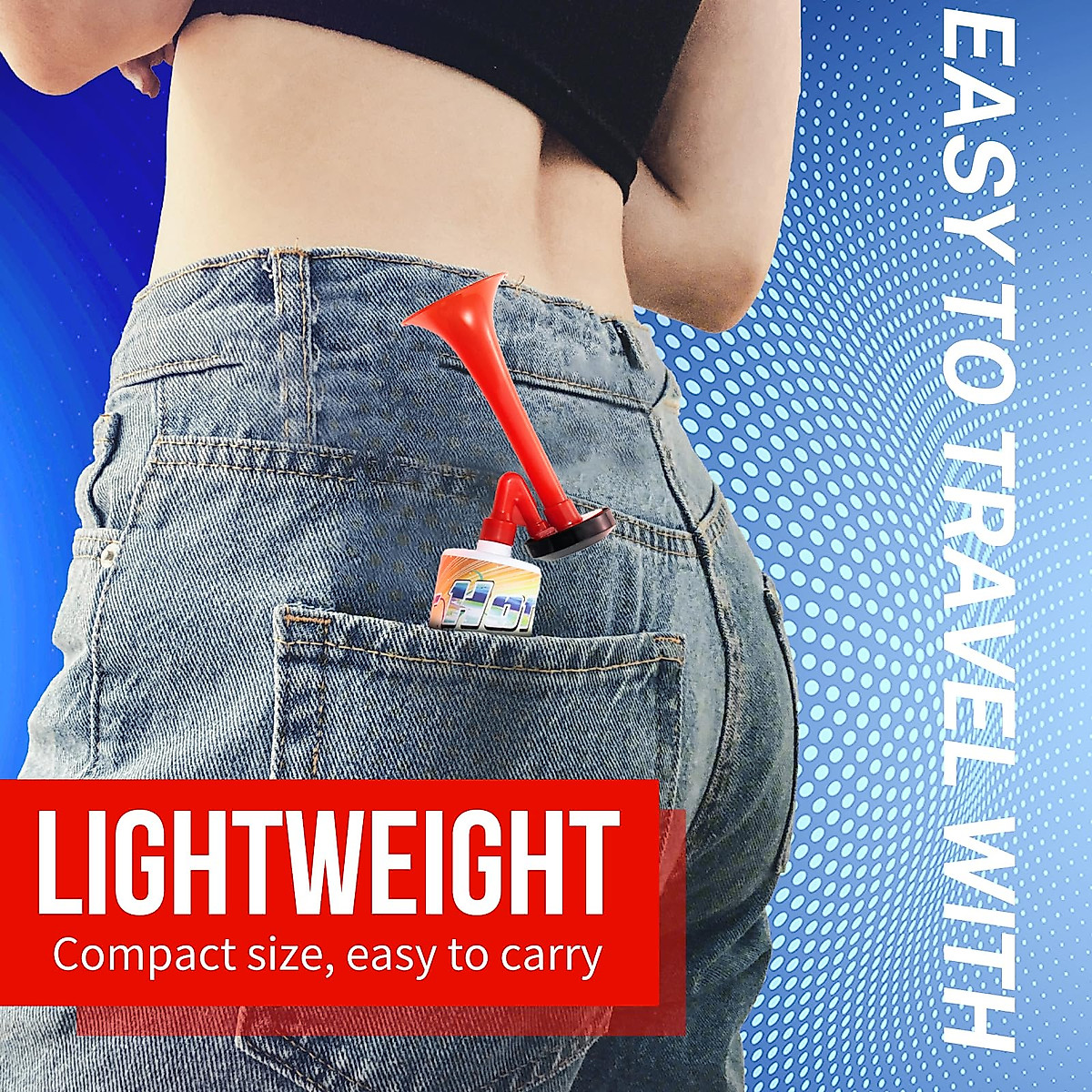 AOLIHAN Noise Makers Prank Kit, Set of 2 Mini Air Horns, Loud Sound Non-Toxic Party Horns for Children, Fun Birthday Party Favors and Goodie Bag Fillers for Kids (Mini handheld air horn 2pcs)