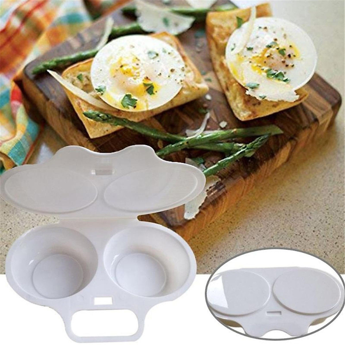 Convenient Microwave Cooker Quick Frying Eggs Tray Microwave Eggs Cooking Boxes Oven Eggs Steamers For Kitchen Cooking Frying Device