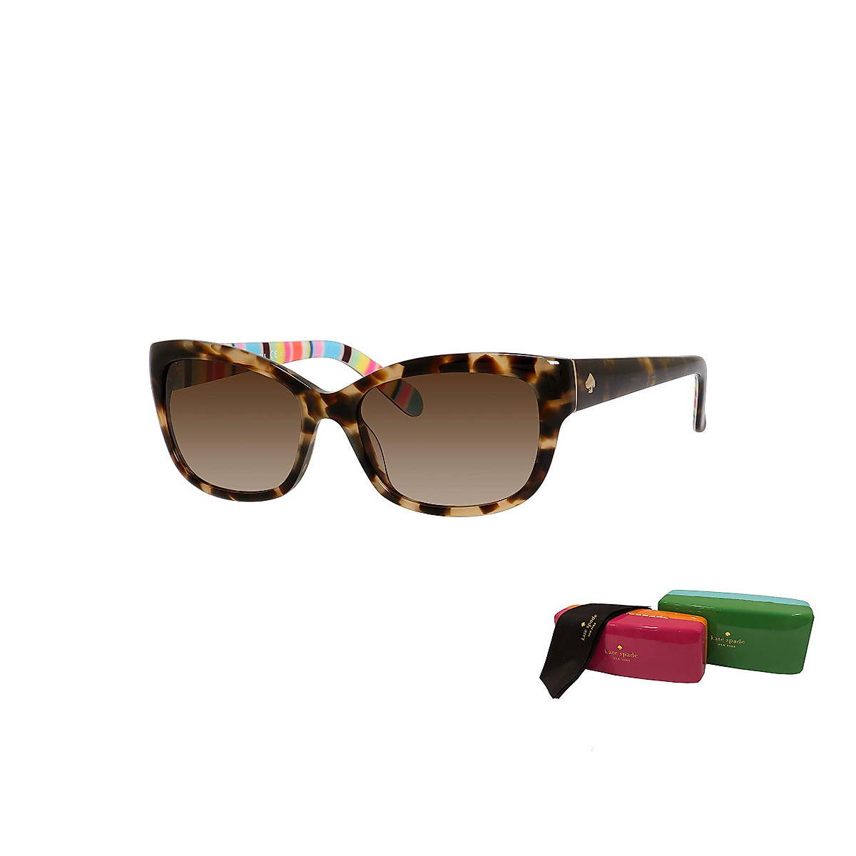 Kate Spade New York Johanna/S XNZ 53MM Camel Tortoise Tripe/Brown Gradient Rectangular Sunglasses for Women + BUNDLE with Designer iWear Eyewear Kit