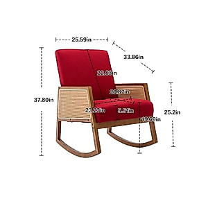 Accent Chair Red, Linen Chair Armchair Comfy Modern Home Furniture for Living Room 25.59" Lx33.86 Wx37.80 H
