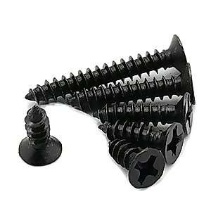 100pcs Self Tapping Screws M1.7 M2 M2.3 M2.6 M3 Laptop Screws Computer Screws Small Philips Pan Head Black Carbon Steel DUO ER (Length : 8mm, Size : M3)