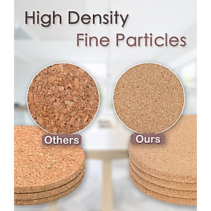 KITLAB Cork Trivet, 8 Pack High Density Thick Cork Trivets for Hot Dishes, 8 Inch Heat Resistant Multifunctional Cork Coaster, Cork Hot Pads for Table & Countertop