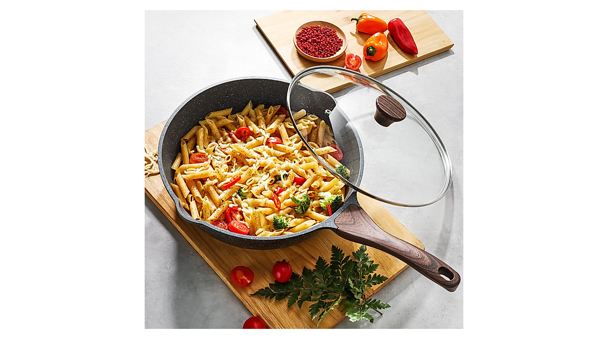SENSARTE Nonstick Deep Frying Pan | 12-Inch Chef Pan