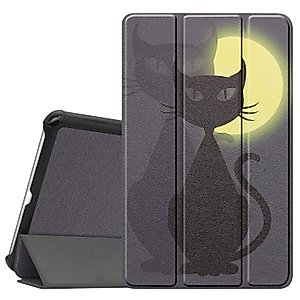 Gylint for LG G Pad 5 10.1 Case, Smart Case Trifold Stand Slim Lightweight Case Cover for LG G Pad 5 10.1 Inches Tablet 2019 Release, Model:LM-T600L, T600L Moon Cat