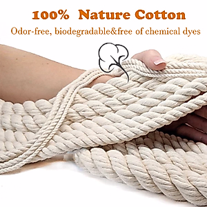 Klhamky 3mm x 547yd Natural Macrame Cotton Cord - 4 Strand Twisted Beige Cotton Cord for Handmade Wall Hanging, DIY, Craft Making, Knitting, Plant Hangers, Decorative Projects