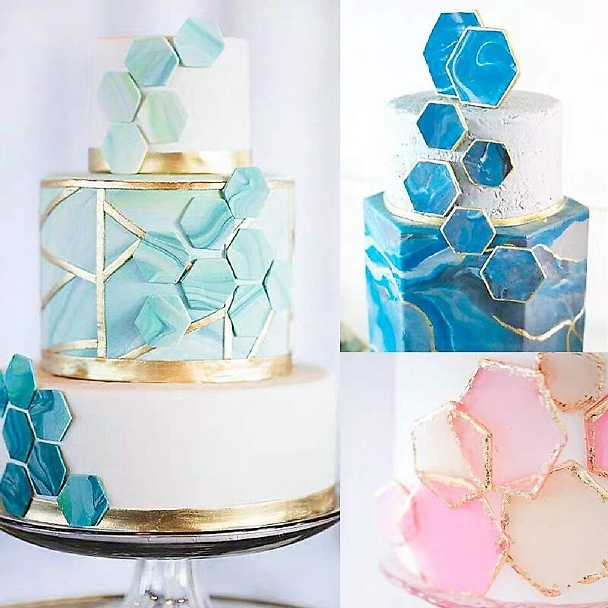 LaVenty 9 PCS Texture Mat Fondant Impression Mat Cake Border Decorating Tool Cake Mold Cookie Cutter Cake Fondant Cutter