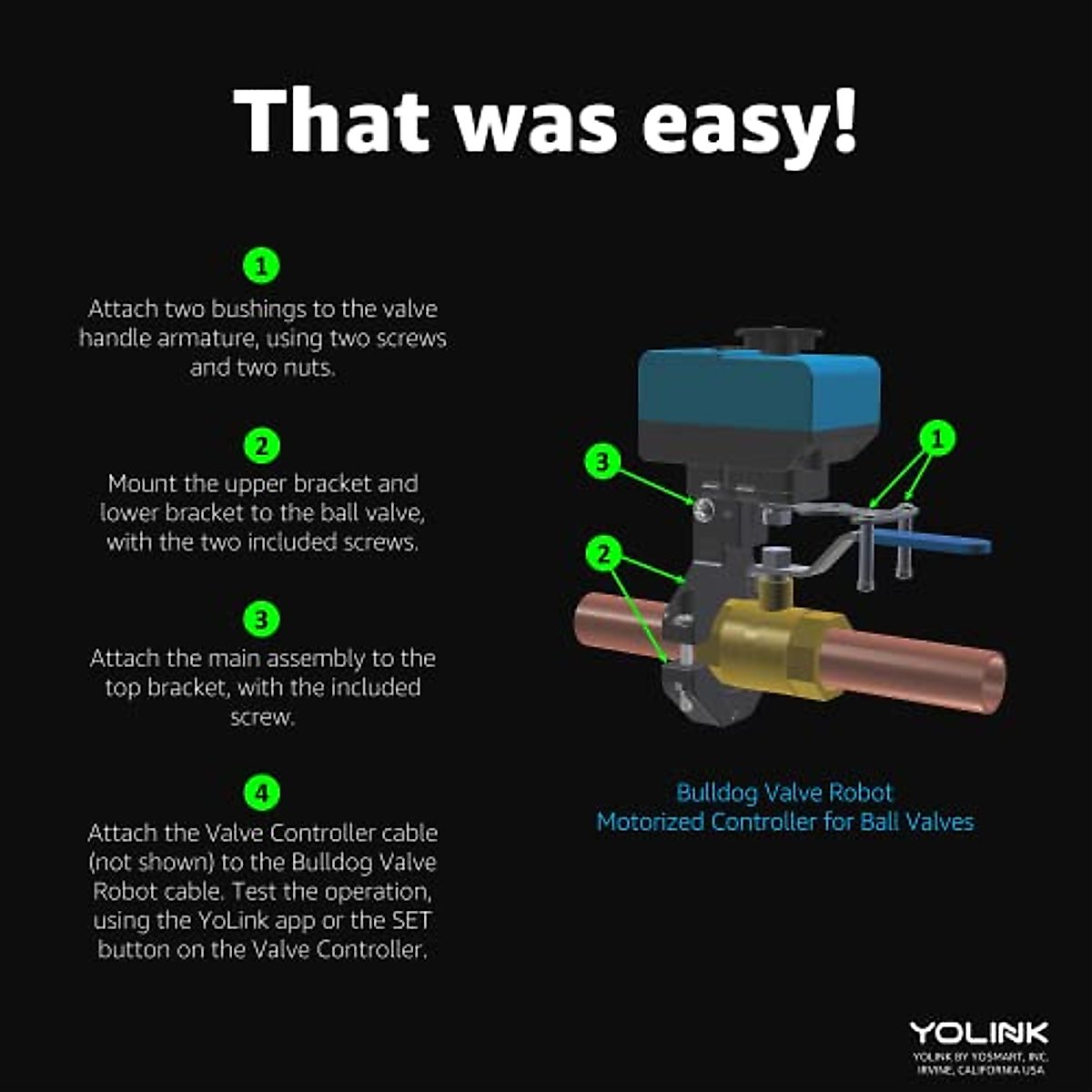 YoLink Smart Water Valve Controller, with Bulldog Water Valve Manipulator, Easy No-Plumber DIY Installation, Remote Control, Compatible with Alexa/Google Assistant, IFTTT - YoLink Hub Required…