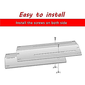 Hisencn Adjustable Stainless Steel Grill Heat Plate Shield, Heat Tent, Flavorizer Bar, Burner Cover, Flame Tamer, Heat Deflectorfor Brinkmann Gas Grill, Extends from 11.75" up to 21"