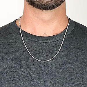 Waitsoul 925 Sterling Silver Box Chain Lobster Clasp 2mm Silver Chain for Women Men Silver Necklace Chain 16-30 Inches (16)