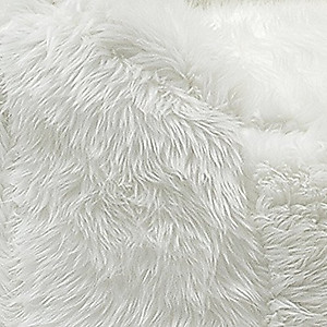 Big Joe Milano Bean Bag Chair, Ivory Shag Fur, 2.5ft