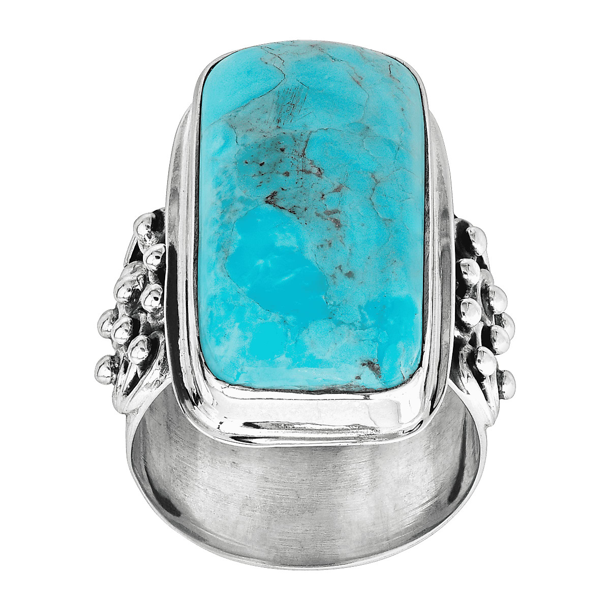 Silpada 'Big Spring' Compressed Mojave Turquoise Statement Ring in Sterling Silver, Size 7
