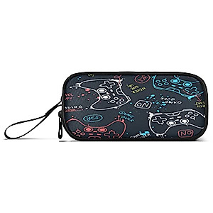 CHIFIGNO Large Capacity Funny Video Game Pencil Case for Girls Teen Boys Kids, Cosmetic Makeup Bag for Women Adults, School Office Supply Accessory Zipper Pouch