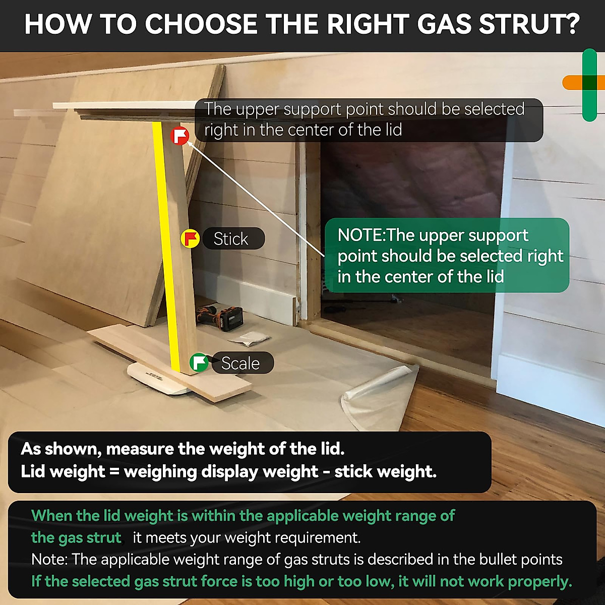 HUOPO 28 inch 200lb/890N Gas Strut Shock 28" Lift Support for Tonneau Cover Snowmobile Trailer Roof Top Cap Lid Queen Murphy Bed Hatch Boat Heavy Steel Door Custom Window Lift, 2pcs