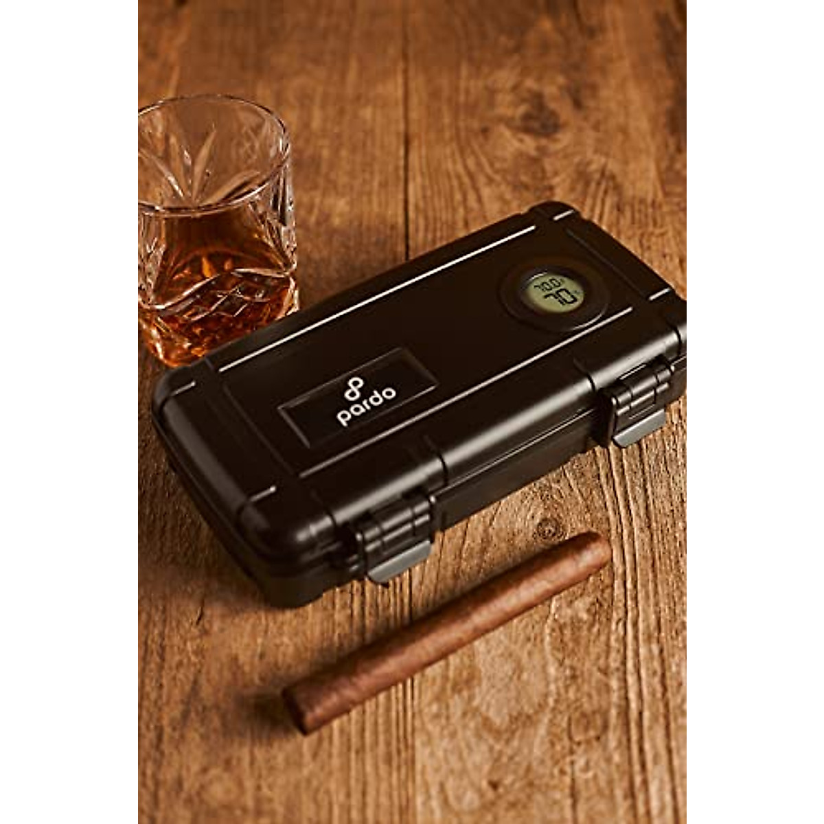 Pardo Cigar Humidors with Humidor Hygrometer - Holds up to 5 Cigars - Airtight, Waterproof, Sturdy & Durable Travel Humidor Cigar Box - Cigar Case & Cigar Boxes Ideal as Gifts for Men