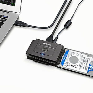 Inateck USB 3.0 to IDE/SATA External Hard Drive Reader Fit for 2.5/3.5 HDD/SSD Hard Drive Disk, IDE to USB Adapter with 12V/2A Power Supply and USB 3.0 Cable, UA2001