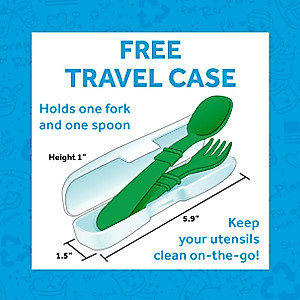 Re-Play Made in USA Toddler Forks and Spoons, Pack of 8 Without Carrying Case - 4 Kids Forks with Rounded Tips and 4 Deep Scoop Toddler Spoons - 0.2" Thick Toddler Utensils, Aqua