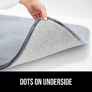 Gorilla Grip Thick Memory Foam Bath Rugs, Soft Absorbent Velvet Bathroom Mats, Durable Dots on Underside, Machine Washable Bathmat, Carpet Rug Room Decor for Shower Floor, 24x17 Mat, Graphite Gray