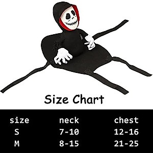 Coomour Dog Halloween Costume Pet Ghost Saddle Costume Adjustable Halloween Grim Reaper Rider Style Dog Carrying Costume (S)