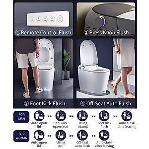 EPLO DP7 Smart Toilet with Bidet Built in,Auto Open/Close,Heated Seat,Automatic Flush Bidet Toilet,Night Light,Elongated Japanese Toilets for Bathroom