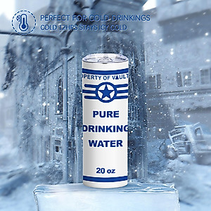 Pure Drinking Water Skinny Tumbler - Personalized Gifts for Fallout Merchandise Lover,20 Oz Insulated Water Bottle with Lid,Funny Tumbler for Fallout Lover,Mug,Unique Gifts for Women,Friend