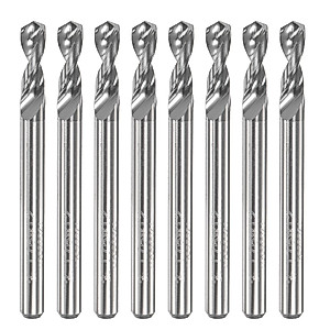 uxcell PCB Drill Bits 3.175mm Tungsten Carbide Spiral Flute Jewelry CNC Engraving Print Circuit Board Micro Drill Bits 1/8" Shank 8pcs