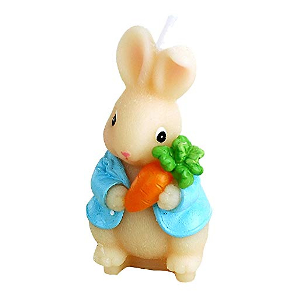 FLYPARTY Children's Birthday Candles with Greeting Card,Handmade Adorable Cute Animal Baby Shower Cake Topper Candle, Wedding Festival Zoo Theme Party Favors Decorations (Bunny)