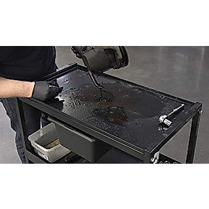 Eastwood Tear Down Table 27x16 Inch Work Space Two Storage Locking Shelves