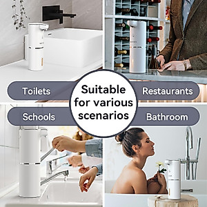 Secura Foaming Soap Dispenser, 10oz/300ml Touchless Automatic Soap Dispenser with Adjustable Volume Control, Rechargeable Hands Free Soap Dispenser for Kitchen, Bathroom