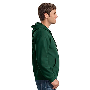 Gildan Adult Fleece Zip Hooded Sweatshirt, Style G18600 Forest Green, Medium