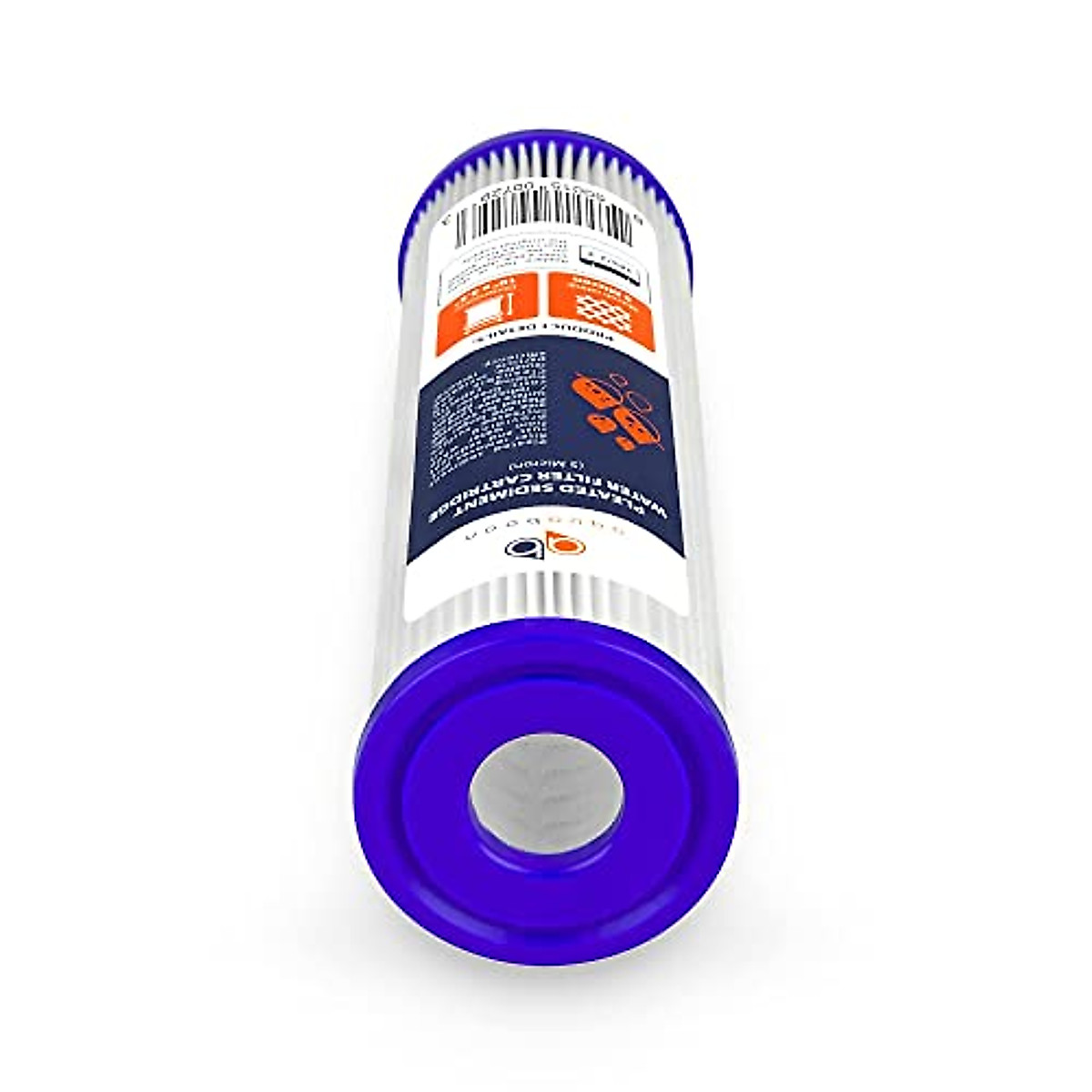 Aquaboon 5 Micron 10" x 2.5" Pleated Sediment Water Filter Cartridge, Universal Replacement for Any 10 inch RO Unit, Compatible with R50, 801-50, WFPFC3002, WB-50W, SPC-25-1050, WHKF-WHPL, 6-Pack