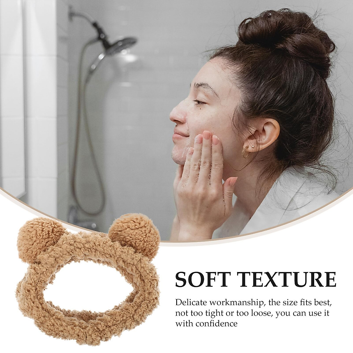 Mobestech Adorable Bear Ears Hairband for Women & Girls - Face Washing Spa Makeup Headband