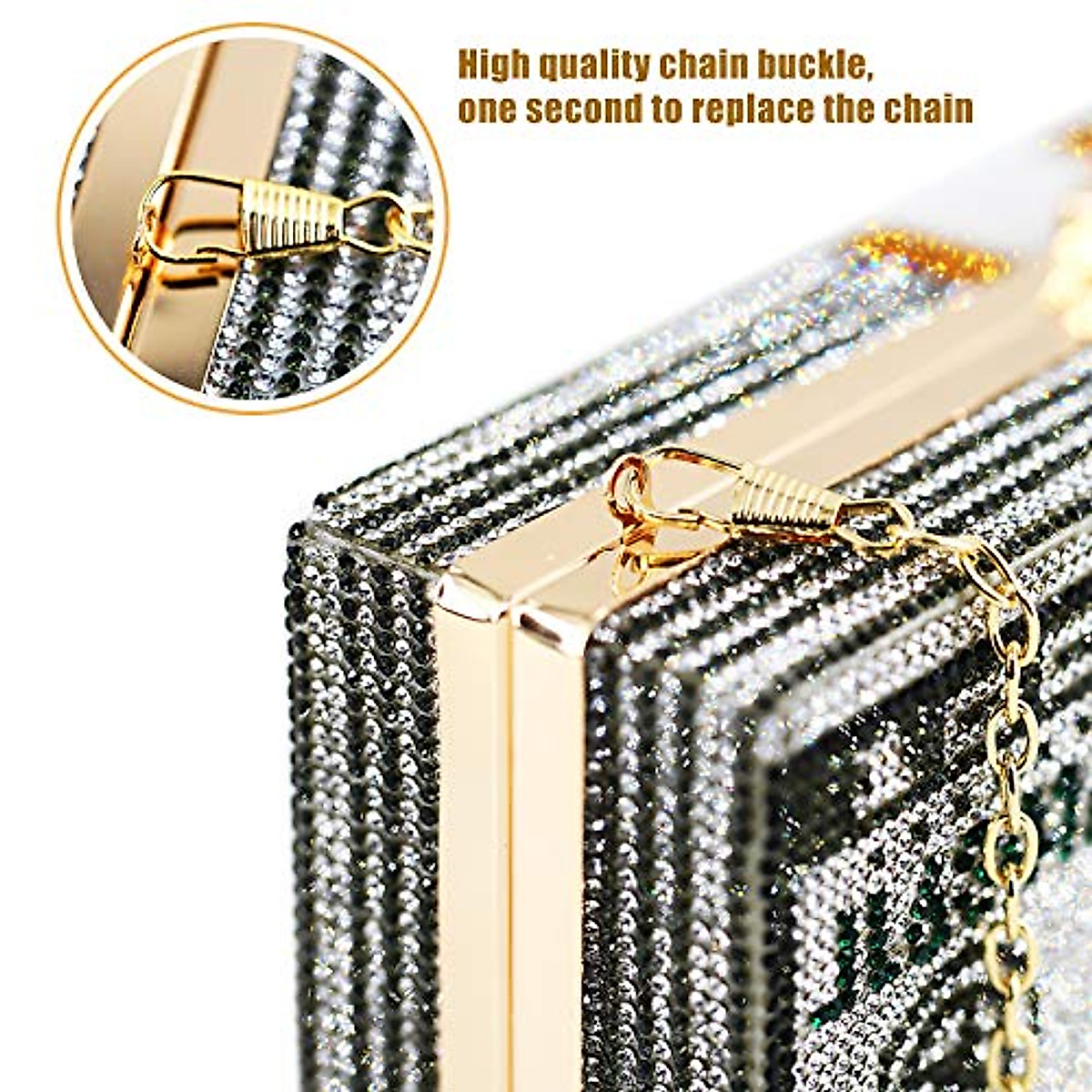 Money Clutch Purse Evening Diamond Purse Rhinestone Purse for Women - Bling Rhinestone Purse for Wedding Party