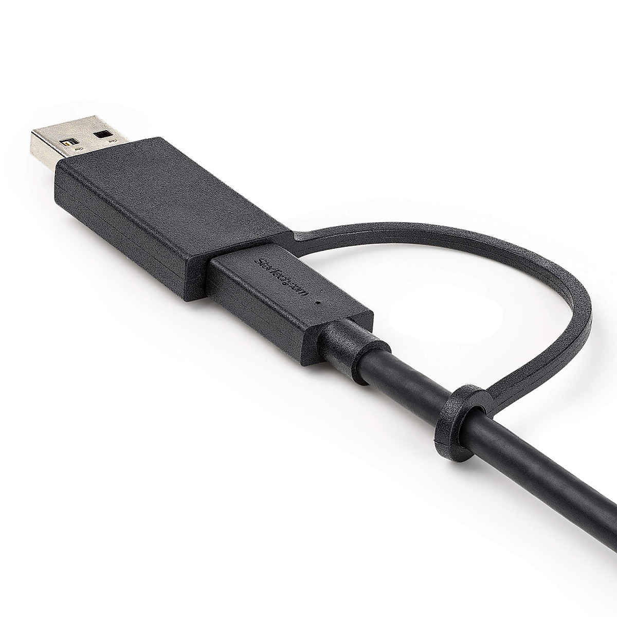 StarTech.com 3ft (1m) USB-C Cable with USB-A Adapter Dongle - Hybrid 2-in-1 USB C Cable w/USB-A - USB-C to USB-C (10Gbps/100W PD), USB-A to USB-C (5Gbps) - Ideal for Hybrid Docking Station (USBCCADP)