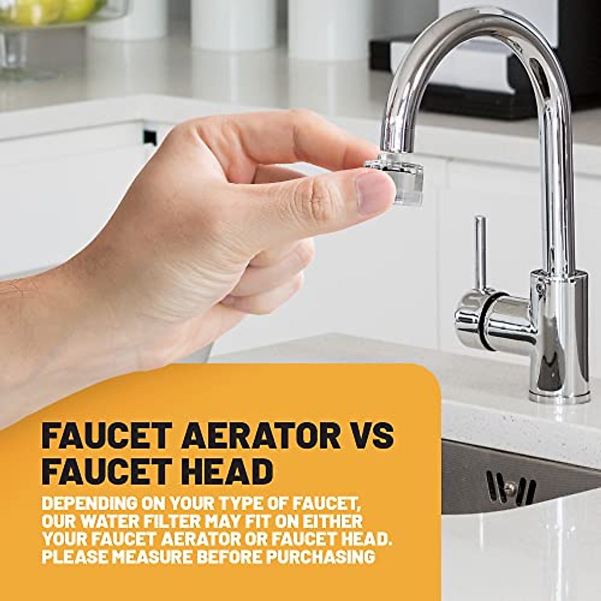 QPD Bathroom and Kitchen Water Faucet Filter System and Replacement Filter with 7 Adapters + 3 Exclusive for Pull-Out Faucet and Aerator (Sediment Water Filter) and 6 Replacement Sediment Filters