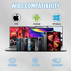 Wireless Display Adapter 4K HDMI - WiFi 1080P Mobile Screen Mirroring Receiver Dongle to TV/Projector Receiver Support Windows Android Mac iOS