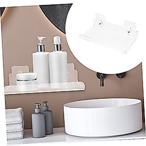 HOMSFOU Organizer Mount Bookshelf Wall Mounted Transparent for Store Record Show Clear Showing Practical Home Invisible Rack Office Shelf Kitchen Lp Book Album Acrylic Magazine Floating