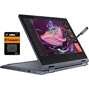 Lenovo Flex 3 Chromebook 2-in-1 11.6" HD (1366 x 768) Touchscreen Laptop (4-Core MediaTek MT8173C, 4GB RAM, 128GB (64GB eMMC+64GB SD Card)) flip-and-fold, Type-C, Webcam, Chrome OS