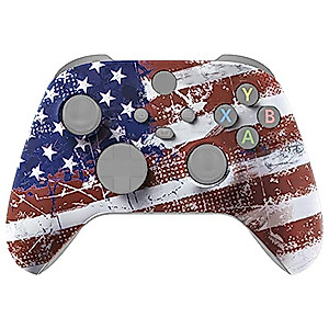 eXtremeRate Impression US Flag Soft Touch Front Housing Shell for Xbox Series X/S Controller, Custom Cover Faceplate for Xbox Series X/S, Xbox Core Controller - Controller NOT Included