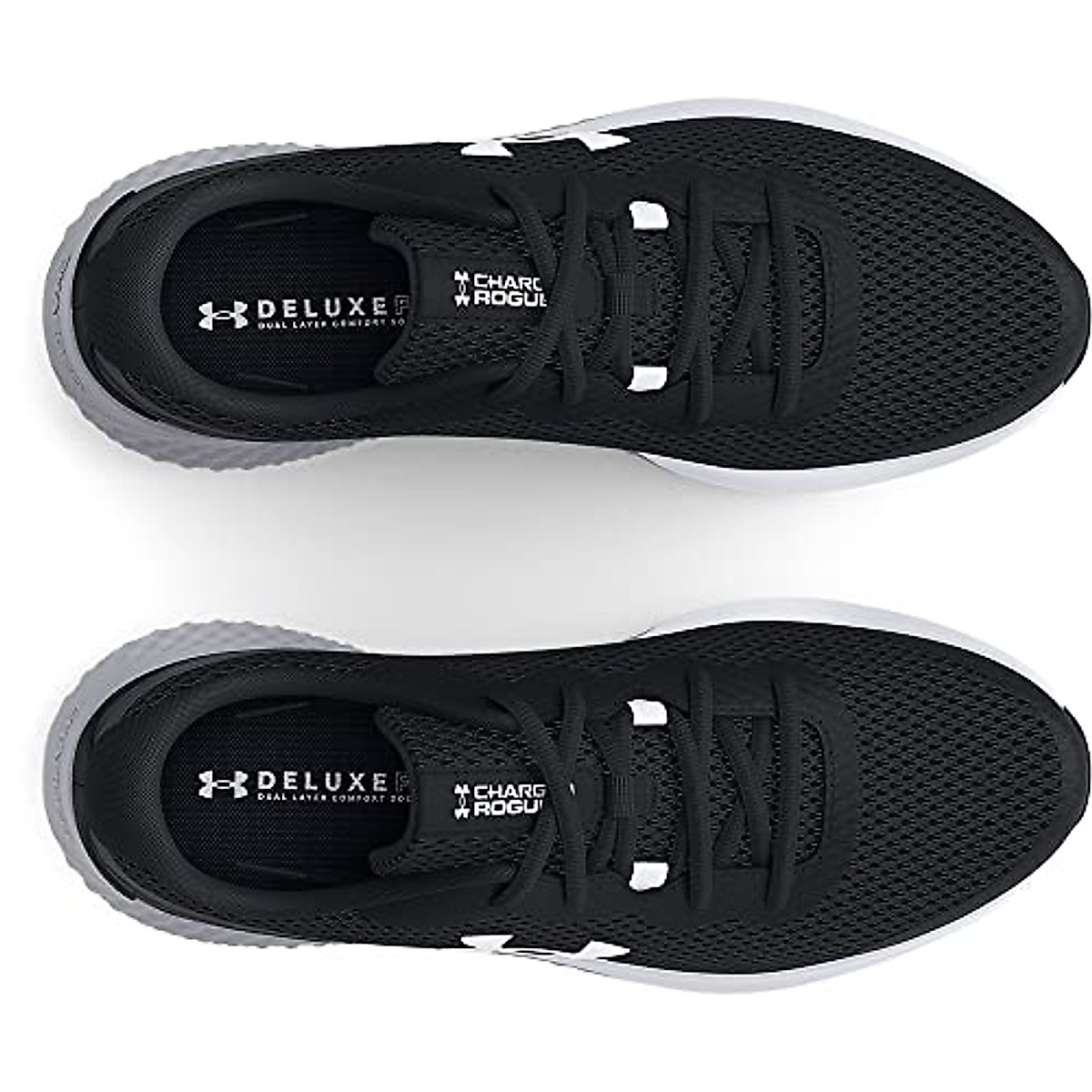 Under Armour Men's Charged Rogue 3 Road Running Shoe, Black (002)/White, 15