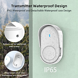 Wonderful Home Wireless Doorbell with IP65 Waterproof 1050 Feet/320M and 5 Adjustable Volume Levels 38 Melodies Doorbell Chime and LED Flashing