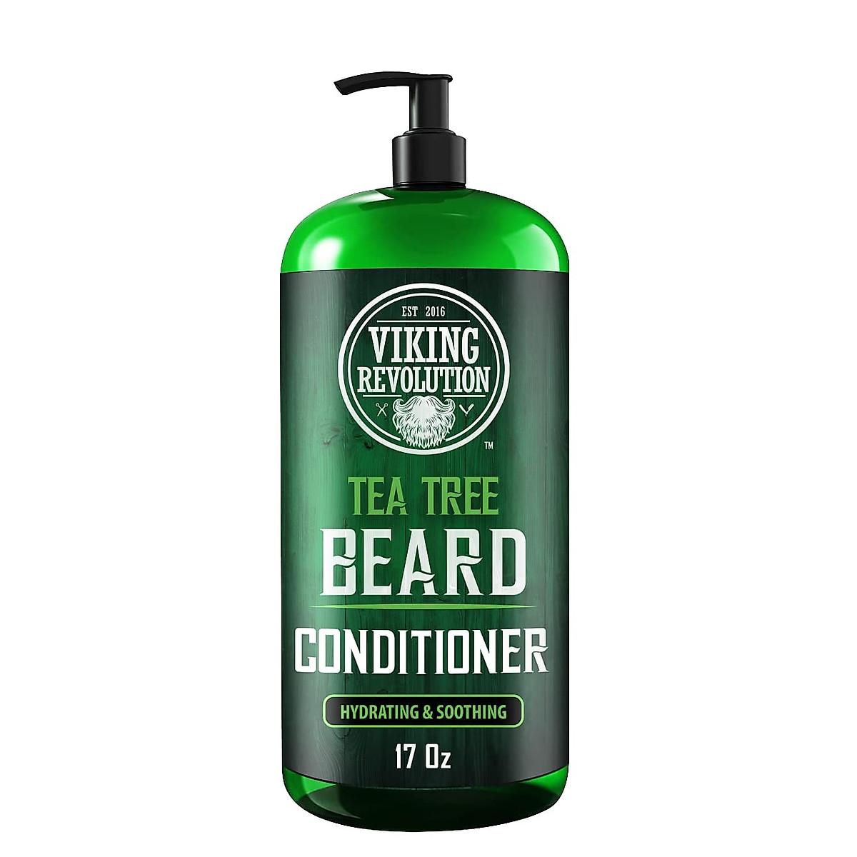 Viking Revolution Tea Tree Oil Beard Wash and Beard Conditioner For Men - Natural Beard Softener Set with Argan Oil, Vitamin E and Ginseng - Beard Shampoo and Conditioner Set (17 Oz)