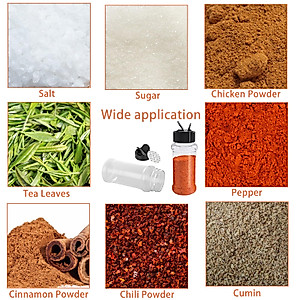 Oungy 36 PCS Spice Jars with Black Cap 3.5 OZ Bottle Containers with Shaker Lids and Labels - Empty Clear Plastic Seasoning Containers for Storing Spice Herbs Powders
