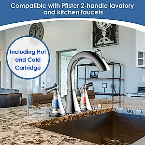 Dreyoo 2 Pack Hot Cold Faucet Cartridge Replacement Compatible with Pfister 9100310/Pfister 9100320, Hot Cold Water Handle Faucet Ceramic Cartridge