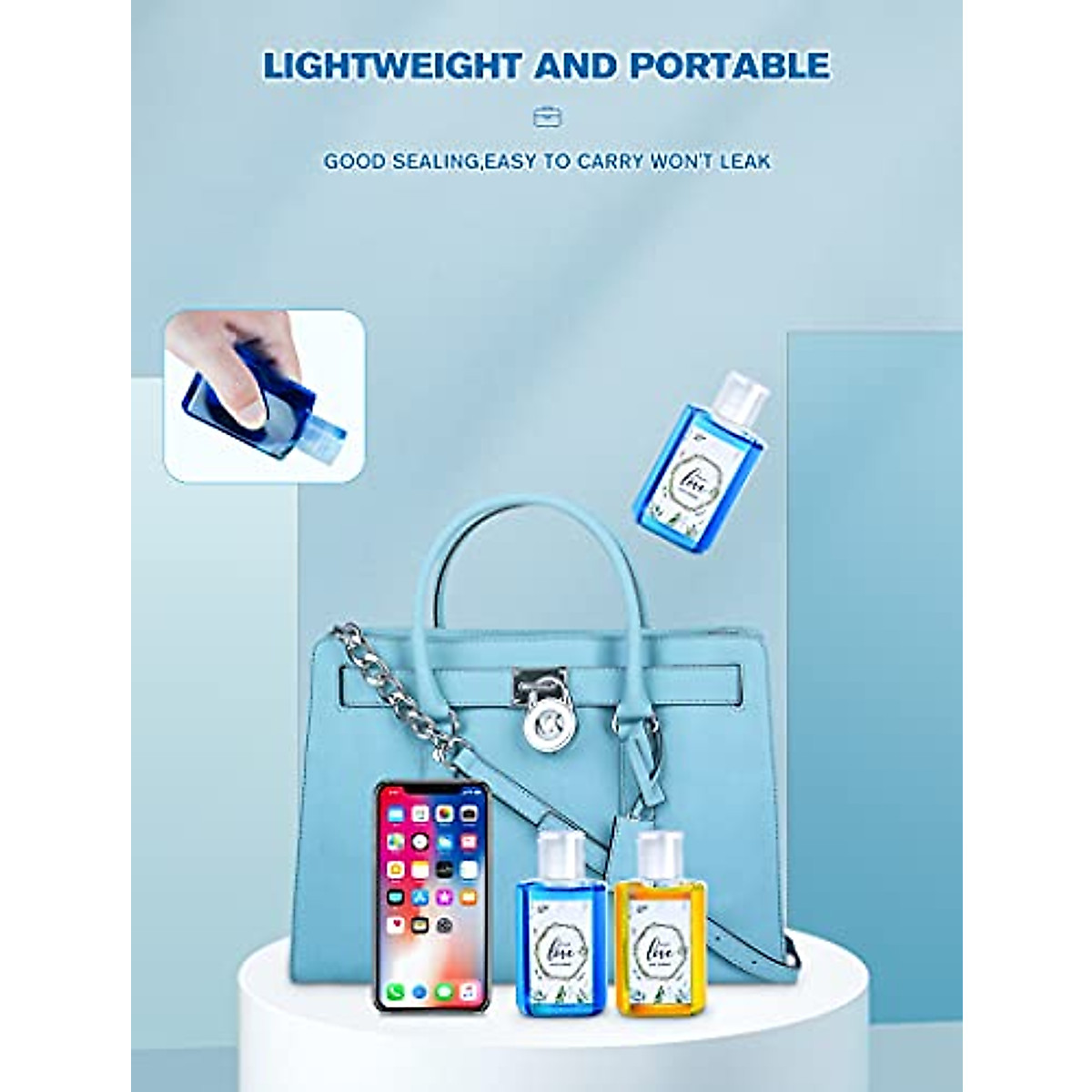 OceanTeda 2oz Empty Hand Sanitizer Travel Size Bottles 50pcs, Plastic Mini Clear Refillable Flip-Top for Hand Sanitizer Shampoo Baby Shower Containers