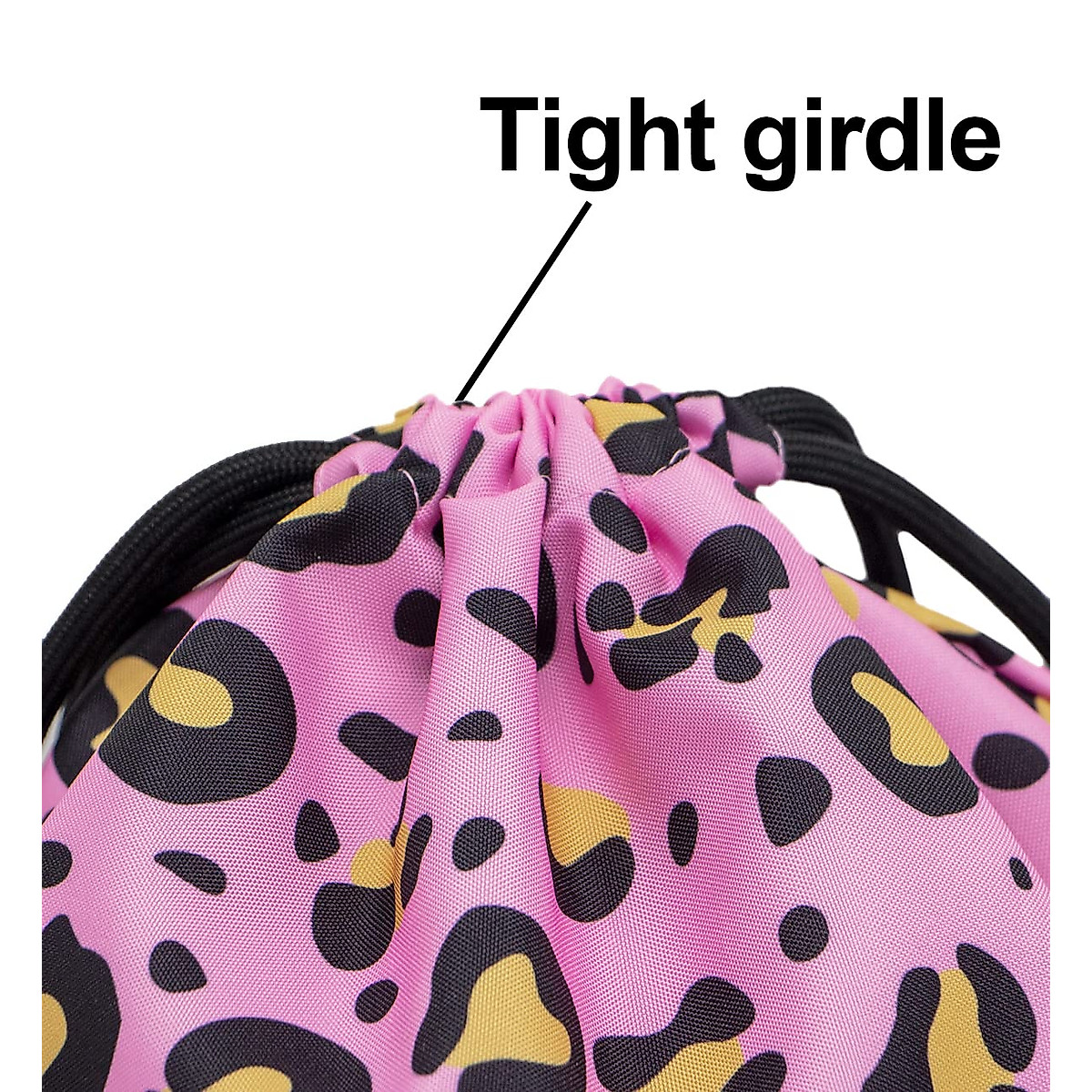 HOLYLUCK Drawstring Backpack Bag Sport Gym Sackpack (Pink leopard)