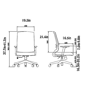 YokIma Comfort Office Chair Office Chair Height Adjustable Desk Chair 360° Swivel Computer Chair Comfortable Managerial Chairs with Armrests Firm Seat Cushion (Black)